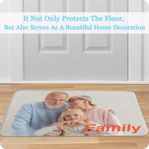 Custom Rug Personalized Door Mat with Picture Logo Name Text Non-Slip Washable Customized Printed Rectangle Floor Mats Carpet for Front Door Bathroom Bedroom Outside Inside Camping (1 Photo, 20"x32")