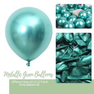 Metallic Green Balloons - Thickened 86Pcs Chrome Green Balloons Different Sizes 5/10/12/18 inch Green Balloon Garland Arch Kit for Birthday Wedding Halloween Christmas Bridal Shower Decorations