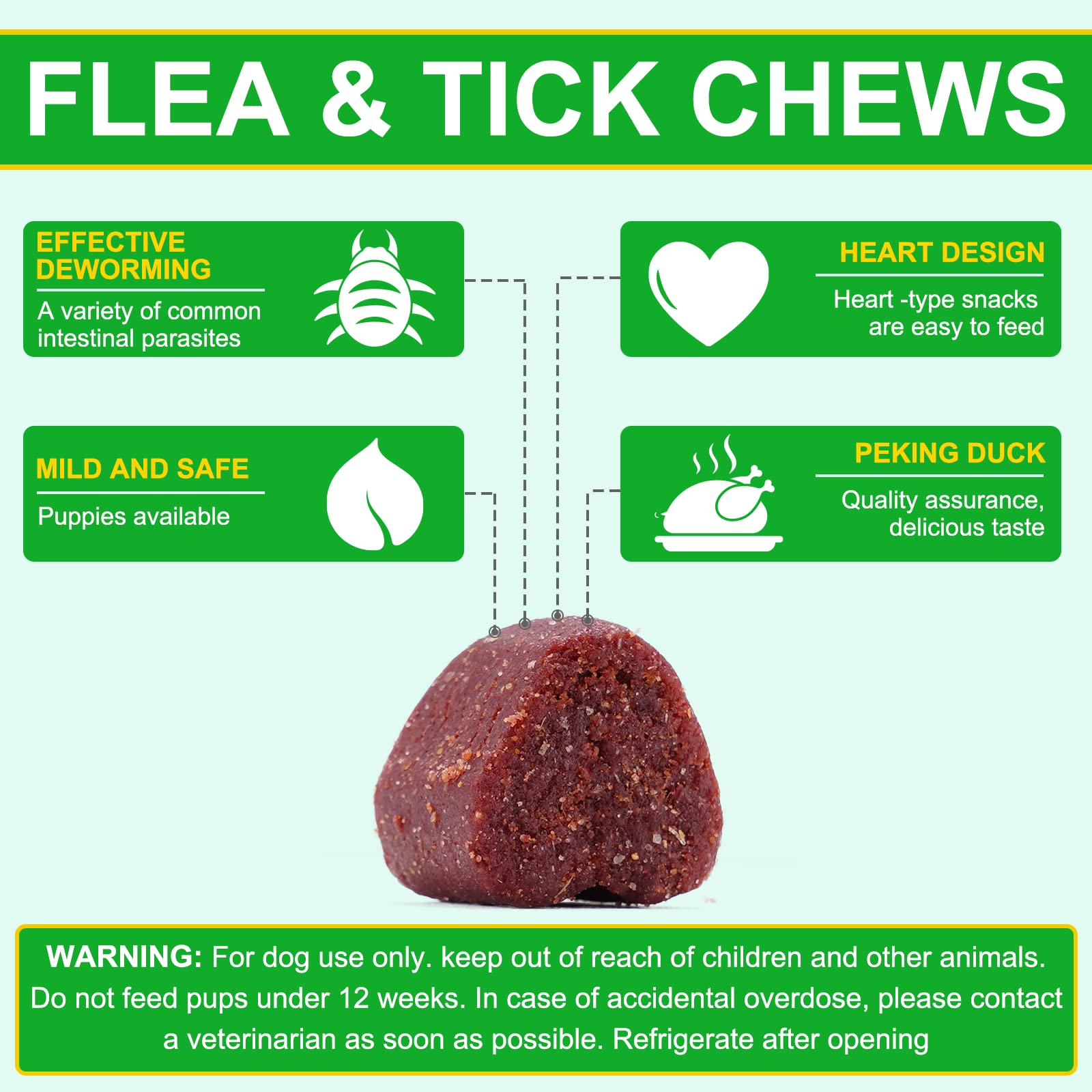 150 PCS Chewable Flea and Tick Prevention for Dogs,All Natural Dog Flea & Tick Control Chews - Oral Flea Pills for Dogs Supplement - All Breeds and Ages