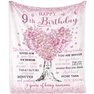 mubpean gifts for 9 year old girls blanket 60"x50", 9 year old girl gifts, birthday gifts for 9 year old girl,9 year old girl birthday gift ideas,9th birthday gifts for girls,best party gift for age 9