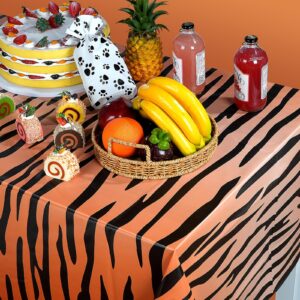 12Pack Animal Safari Tablecloth Jungle Animal Zoo Theme Party Table Cloth Leopard Tiger Zebra Giraffe Palm Leaf Print Table Cover for Jungle Safari Birthday Baby Shower Party Decorations (Six Styles)