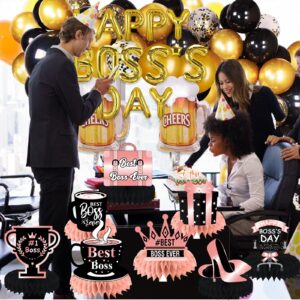 Happy Boss's Day Honeycomb Centerpieces Table Decorations, Best Boss Ever Honeycomb Table Deor Boss Lady Women Office Party Decorations