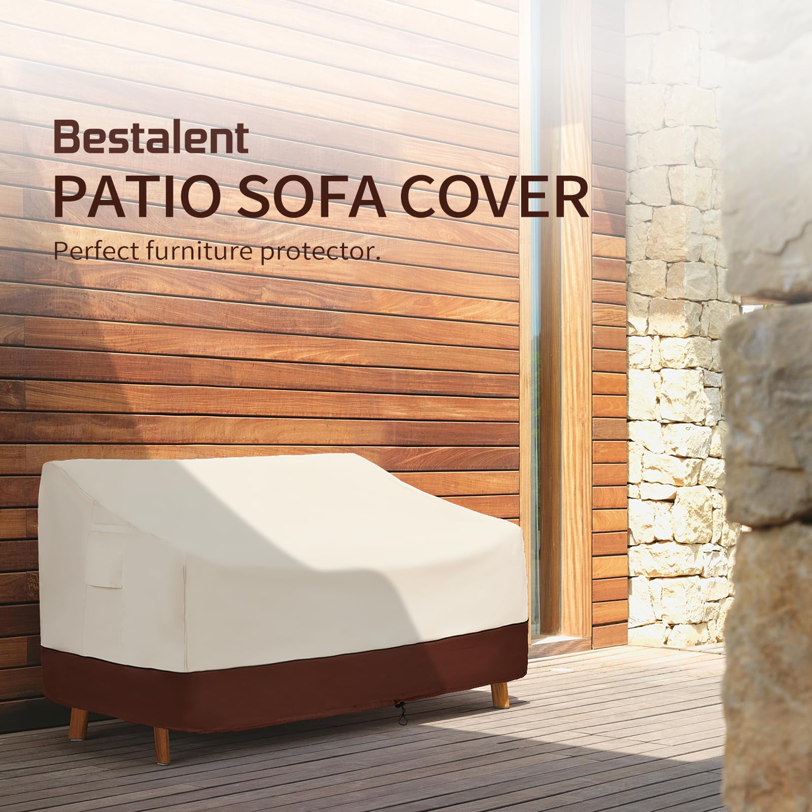 Bestalent Patio Furniture Sofa Covers Waterproof,3-Seater Outdoor Sofa Covers Fits up to 79W x 38D x 35H inches