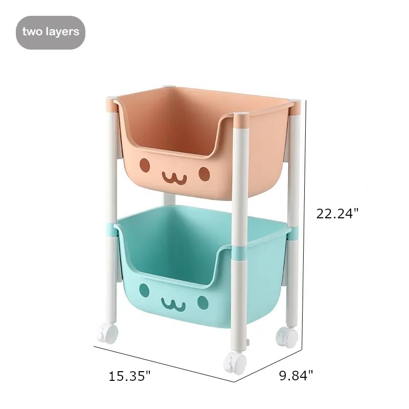 The Simple Co. Colorful Multi-Layer Cute Children's Storage Bin (Two Tier)