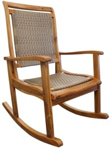 leigh country sequoia wicker patio rocker rocking chair, brown