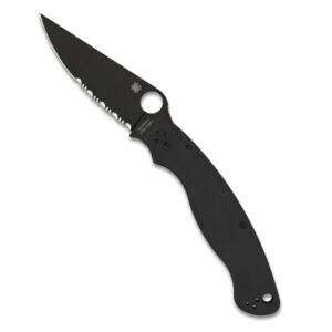 spyderco military 2 folding pocket knife with 4 inch black cpm s30v steel blade and g-10 handle - combinationedge - c36gpsbk2