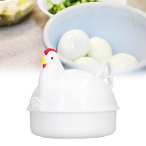 Microwave Egg Cooker, 4 Egg Capacity Microwave Egg Cooker for Hard Boiled Eggs, Chicken Shaped Egg Poacher Steamer, Heat Resistance Rapid Egg Boiler for Hard Boiled Eggs, White