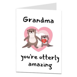 limalima happy birthday card to my amazing grandma otter design from grandkids also perfect for mother's day