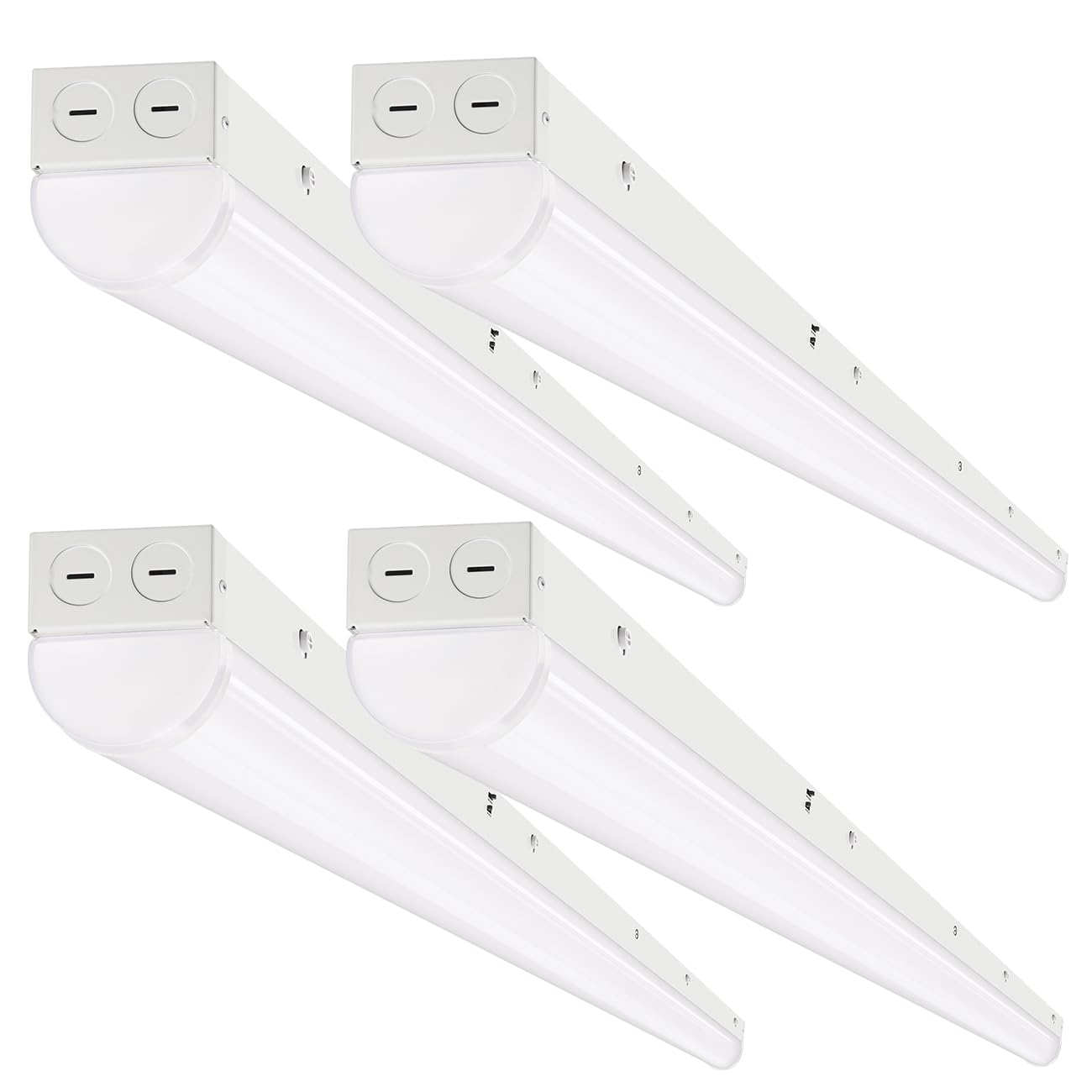 DAKASON 8FT LED Linear Light Fixture, 8 Foot LED Shop Lights 80/70/60W 35/40/5000K CCT Selectable, 8 Feet Commercial Bay Lighting Fluorescent Tube Replacement for Garage Warehouse 4 Pack