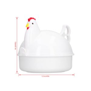 Microwave Egg Cooker, 4 Egg Capacity Microwave Egg Cooker for Hard Boiled Eggs, Chicken Shaped Egg Poacher Steamer, Heat Resistance Rapid Egg Boiler for Hard Boiled Eggs, White