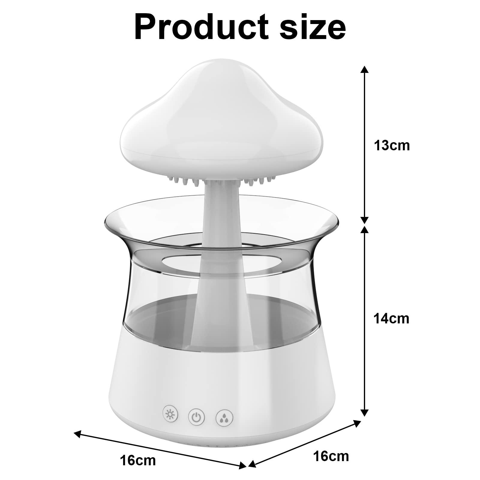 Rain Cloud Humidifier for Bedroom & Large Room - Essential Oil Diffuser with 7 Colors LED Lights - Whole House Coverage - Auto Shut-Off - It Can Work for Up to 8-10 Days with Full Water（06 White）