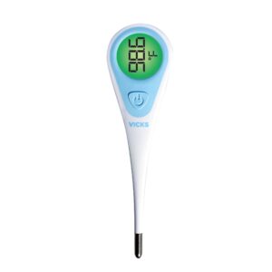 vicks speedread digital thermometer with color-coded temperature readings, use as oral thermometer, baby rectal thermometer or under the arm, water resistant, fsa and hsa eligible