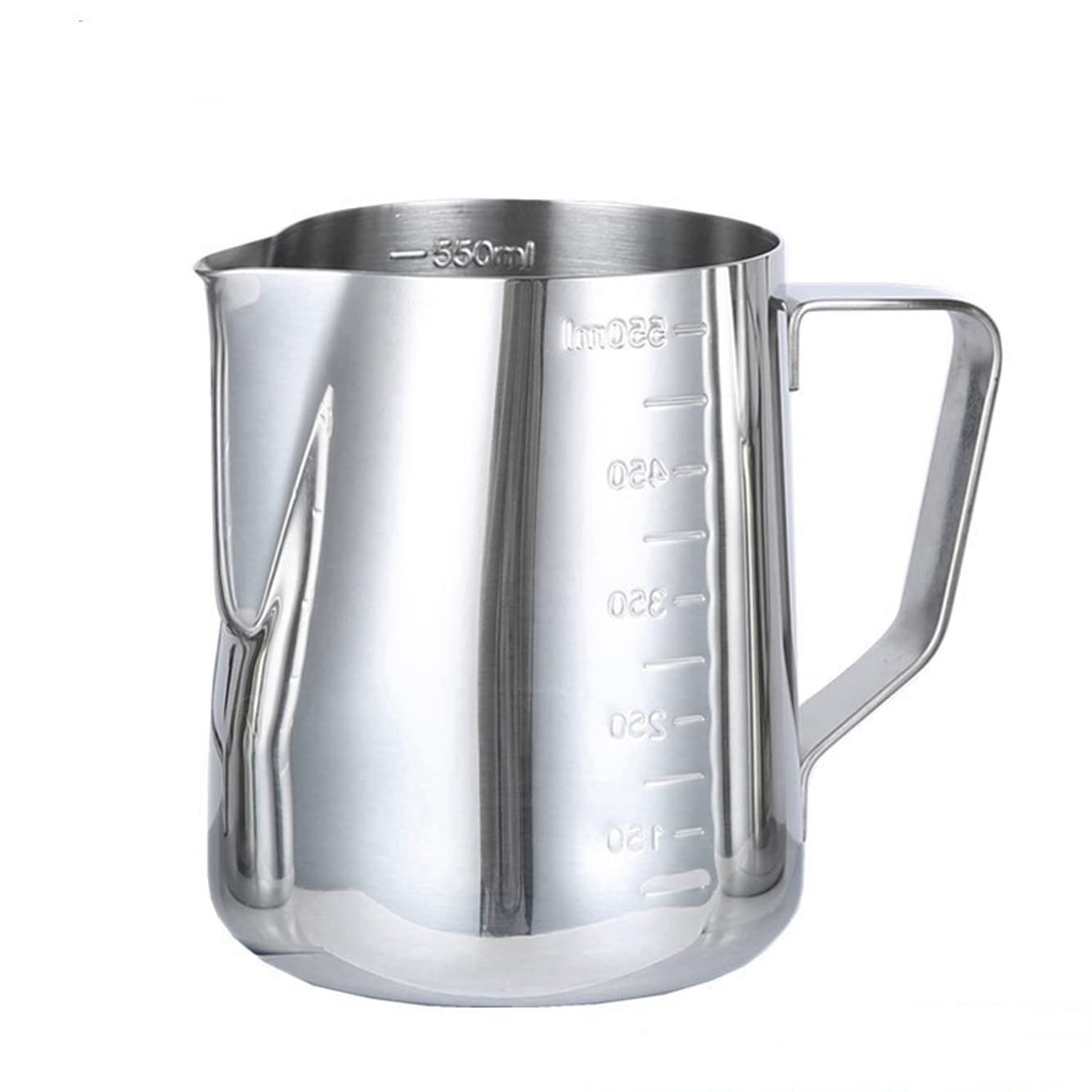 Francis King 20oz Stainless Steel Espresso Milk Steaming Pitcher with Latte Art Pen. 304 Stainless Steel with Embossed Measurements. Milk Foam and Frothing Pitcher. Barista Coffee Accessories