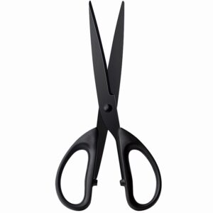 black office scissors 7 inch all purpose sharp scissor stainless steel blade shears straight abs handle shear for paper, diy craft, office, school, home