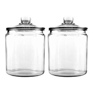 anchor hocking heritage hill 1/2 gallon glass jar with lid, set of 2