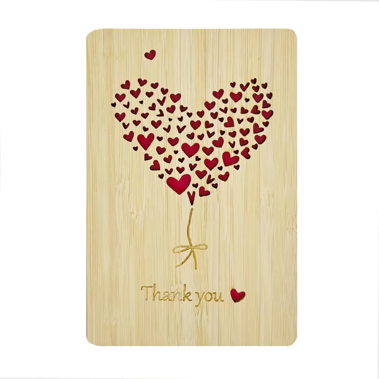 Thank You Wooden Greeting Card,Handmade wood Card,Unique Appreciate Gift Card of Any Occasion of Family,Friends,Partner