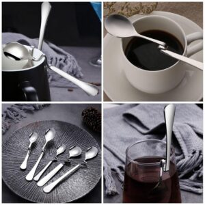 OSALADI 4pcs Espresso Spoon Stainless Steel Jam Honey Spoon Coffee Stir Spoon Milk Mixing Spoons Teaspoon Hanging Cup Dessert Tea Stirring Spoons with Curved Handle