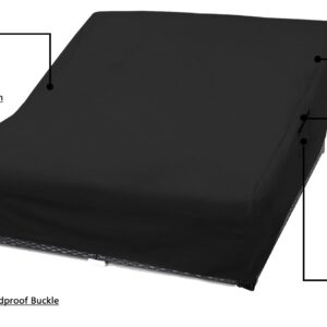 WORUO Outdoor sunbed waterproof cover, heavy-duty rattan sofa chair cover, 600D tear resistant, UV resistant, waterproof courtyard furniture cover, black