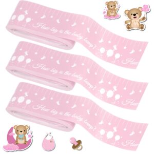 baby shower games for girl gender neutral how big is mommys belly tape 150 feet measure baby bump tape measuring tape pregnant belly bear baby shower tummy measuring tape party favors supplies pink