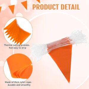 Preboun 400 ft Solid Pennant Banners Flags 240 Pcs String Hanging DIY Triangle Bunting Bulk Garland for Grand Opening Carnival Birthday Party Decoration Festival Celebration Outdoor (Orange)