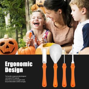 QJIUBA Halloween Pumpkin Carving Kit，Professional Stainless Steel Pumpkin Carving tools，Safe and Easy Bulk Pumpkin Carving Kit for Kids Adults，Family Decorations DIY Carving Gift（10PACS