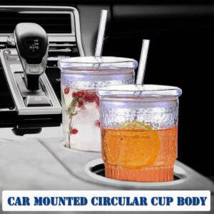 4 Packs 22 oz Glass Cups with Lids and Straws, Ribbed Glass Coffee Mug, Tumbler Water Glass, Reusable Water Bottle Wide Mouth Smoothie Cups, Thick Wall Glass Coffee Iced Tea Cup Pearl Tea,Juice