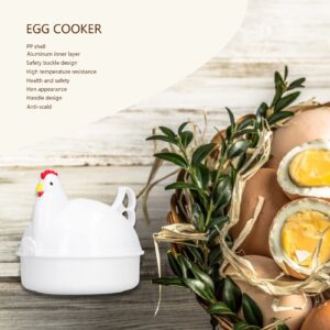 Microwave Egg Cooker, 4 Egg Capacity Microwave Egg Cooker for Hard Boiled Eggs, Chicken Shaped Egg Poacher Steamer, Heat Resistance Rapid Egg Boiler for Hard Boiled Eggs, White