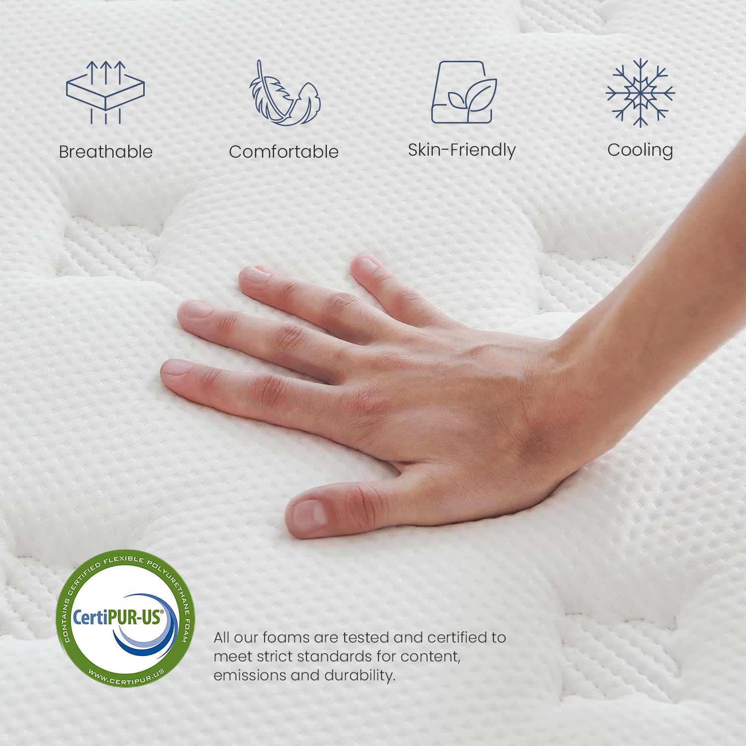 Beaullnuit King Mattress, 12 Inch Hybrid Mattress in a Box, Memory Foam with Pocket Springs for Pressure Relief and Motion Isolation, Medium Firm Mattress, CertiPUR-US Certified, 120 Night