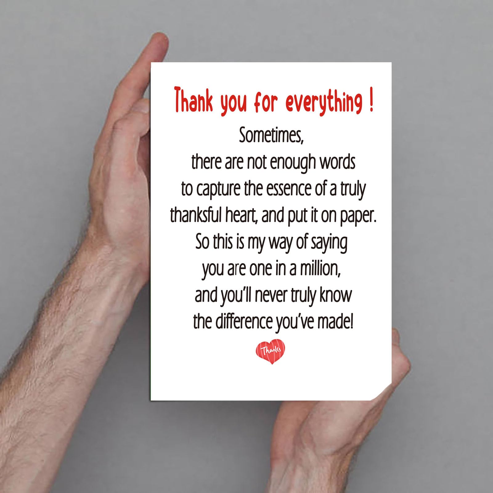 Dapofajor Thank You Card, Appreciation Card for Women Men, Thank You Card for Him Her Friend, Unique Teacher Appreciation Card