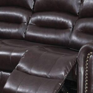 Benjara BM299094 86 in. Power Recliner Sofa with USB Charging Port Brown