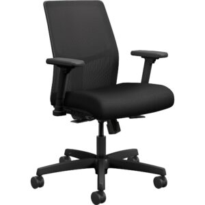 hon ignition 2.0 4-way stretch low-back mesh task chair, supports up to 300 lb, 16.75" to 21.25" seat height, black