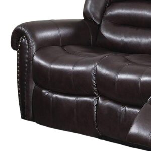 Benjara BM299094 86 in. Power Recliner Sofa with USB Charging Port Brown