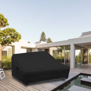 WORUO Outdoor sunbed waterproof cover, heavy-duty rattan sofa chair cover, 600D tear resistant, UV resistant, waterproof courtyard furniture cover, black