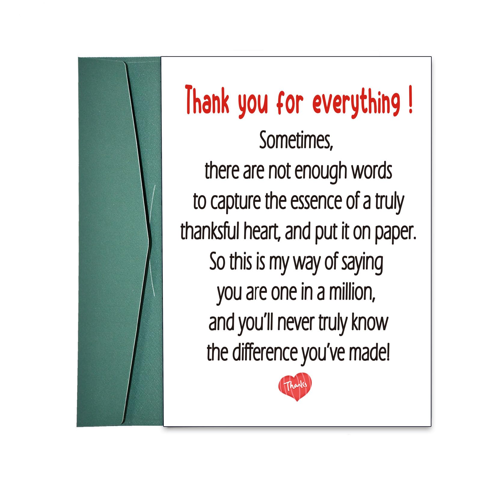 Dapofajor Thank You Card, Appreciation Card for Women Men, Thank You Card for Him Her Friend, Unique Teacher Appreciation Card