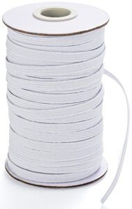 xkdous elastic band for sewing, 1/4 inch 40 yards white knit elastic bands high elastic cord for sewing waistband and pants waist