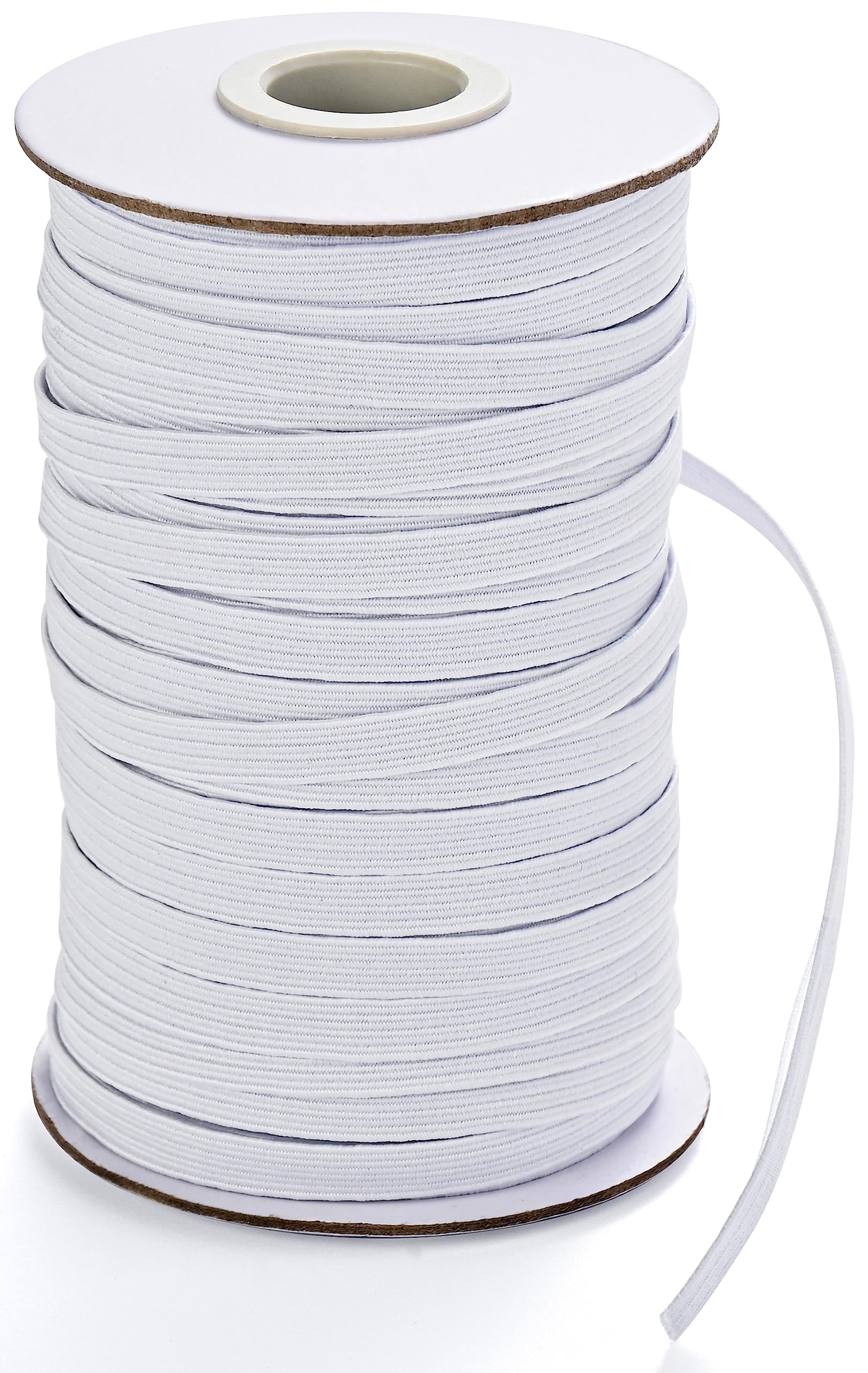 XKDOUS Elastic Band for Sewing, 1/4 Inch 40 Yards White Knit Elastic Bands High Elastic Cord for Sewing Waistband and Pants Waist