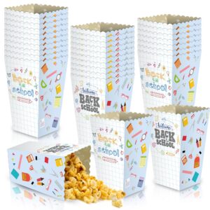 adnee 30 pieces back to school popcorn boxes- first day of school party candy boxes -welcome back to school popcorn holders for classroom decoration teacher gift bag party favor