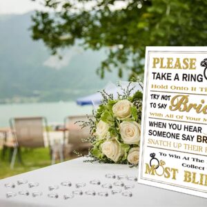 Don't say Bride Game, Put a Ring on It Bridal Shower Game with 50 Fake Rings, Bridal Shower Decorations, Bachelorette Hens Party Game, Wedding Shower Supplies - 04