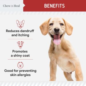 Omega for Dogs - 180 Delicious Soft Chews - Salmon Oil Treats for Skin and Coat, Itch Relief - Fish Oil Blend of Essential Fatty Acids, Omega 3, 6, and 9, and Vitamins - Smoked Bacon Flavor