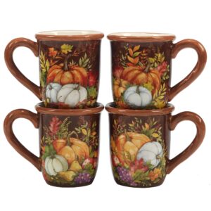 certified international harvest blessings 16 oz. mug, set of 4, multicolor