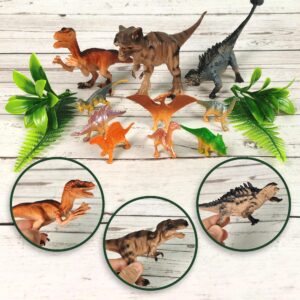 Dinosaur Cake Toppers Dinosaur Toy Artificial Plants Grass Cake Decorations for Boy Girl Kid Birthday Baby Shower Dinosaur Theme Jungle Party Supplies (Style 2)