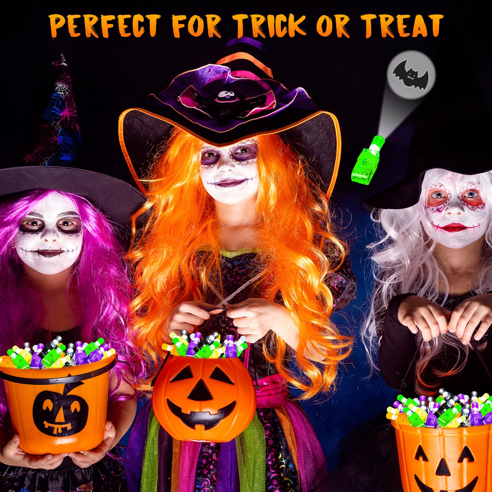 Halloween Party Favors for Kids, 36Pcs LED Light Up Finger Lights Halloween Goodie Bag Pinata Fillers Treats Spooky Glow in The Dark Toys Bulk for Halloween Party Classroom Prizes Trick or Treat Gifts