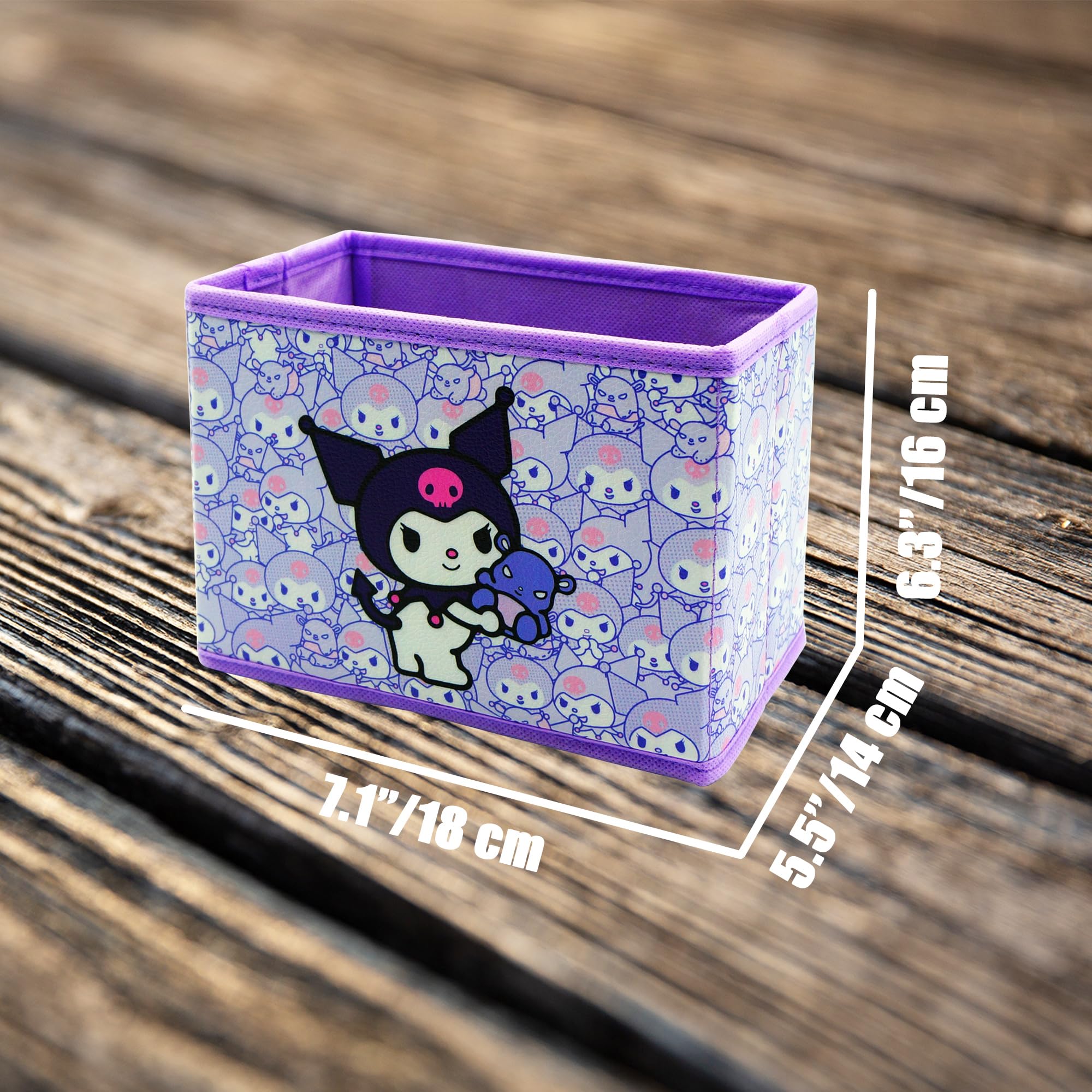 Eiodlulu Cute Collapsible Storage Bin Kawaii Foldable Baskets Cube Box Organizer Kitty For Room Home Closet Shelves Decor Gifts Accessories (S-Purple)