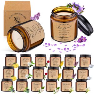 mtlee 20 pcs thank you gifts candles 3.5 oz employee appreciation inspirational scented soy wax candle thank you gift christmas gifts for coworker women volunteer teacher(classic,brown)