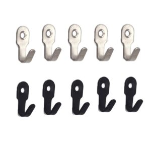 utysty 10 pack screws mount wall hook cabinet mounted mini hook storage organizer hanger for bag keychain clock kitchen bathroom door coat closet towel art picture frame