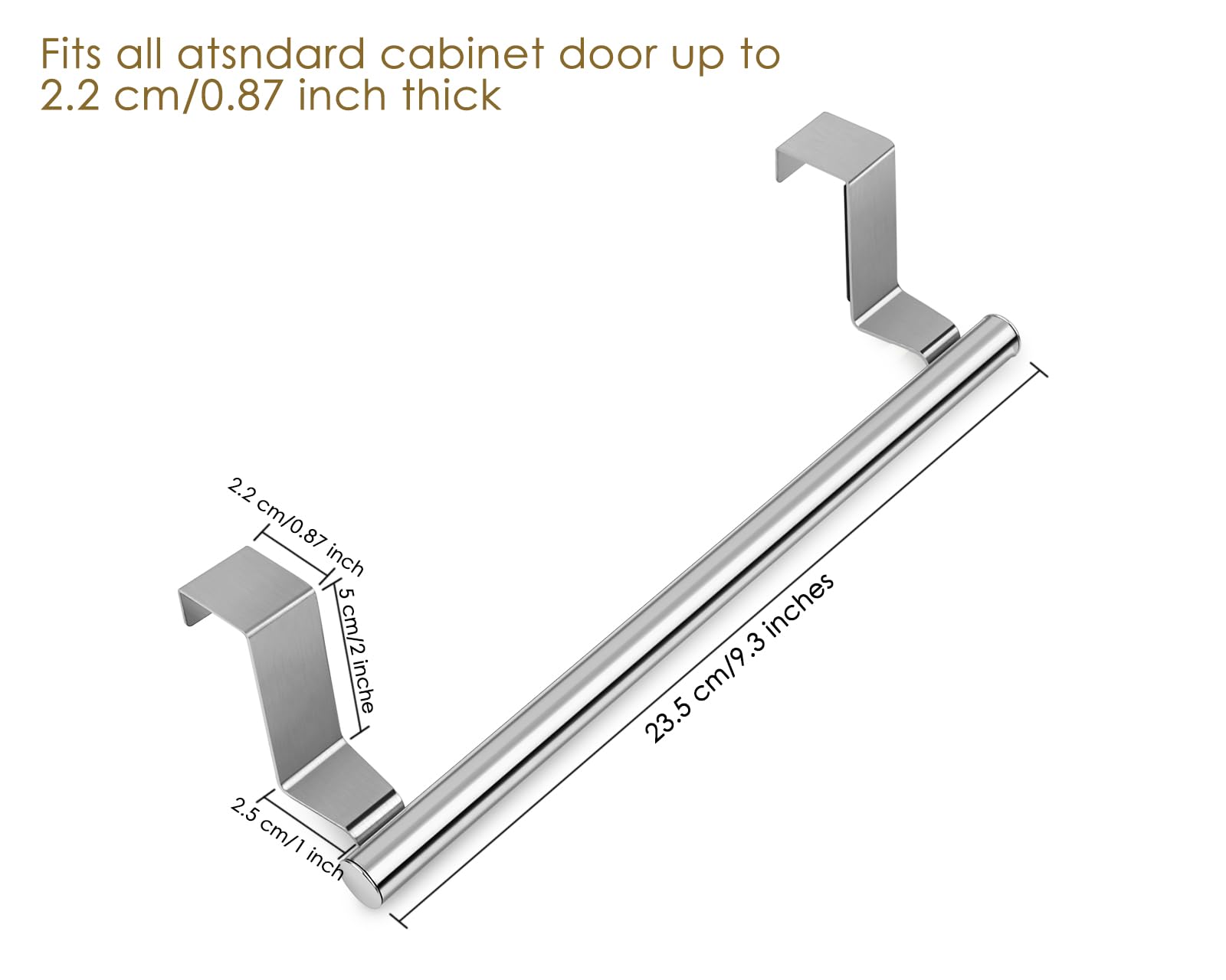 DS. DISTINCTIVE STYLE Kitchen Towel Holder Over Cabinet Door Towel Bar 2 Pieces Stainless Steel Kitchen Towel Hanger