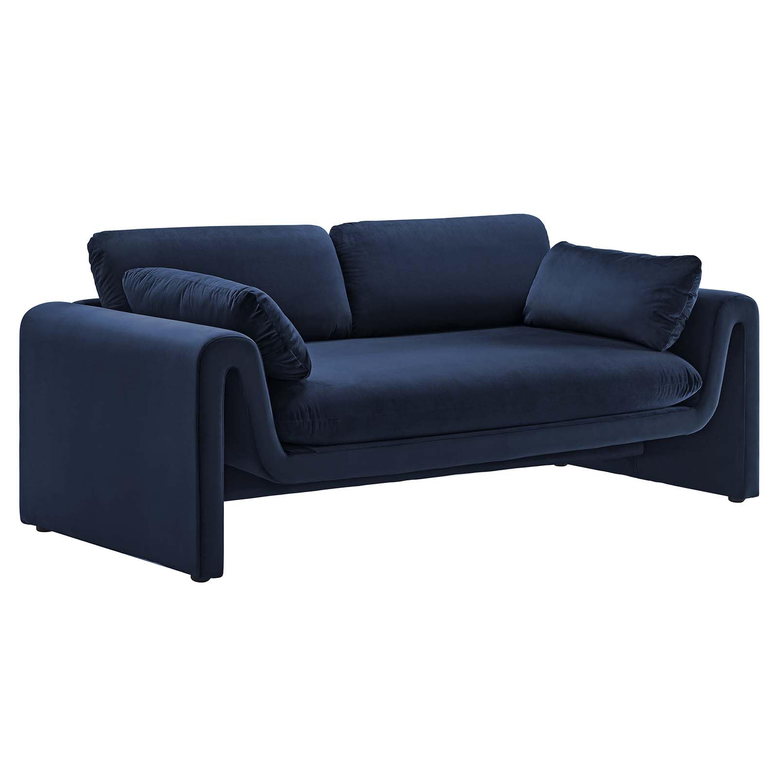 Modway EEI-6382-MID Waverly Performance Velvet Sofa, Midnight Blue