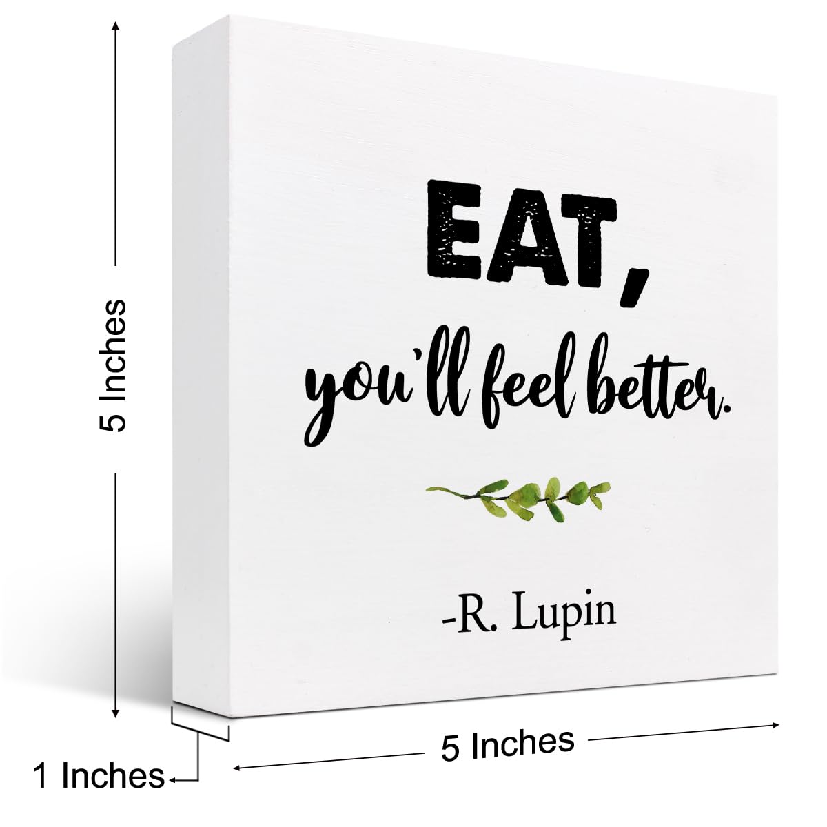 z-crange Eat You'll Feel Better Wood Block Sign Desk Decor,Rustic Inspirational Wooden Box Plaque Sign Desk Decor for Home Kitchen Dining Room Restaurant Cafe Shelf Table Decor Decorations