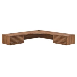 modway eei-6181-wal render wall mount corner office desk, walnut