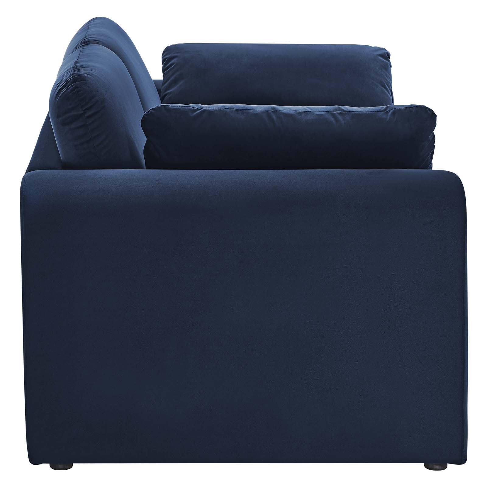 Modway EEI-6382-MID Waverly Performance Velvet Sofa, Midnight Blue